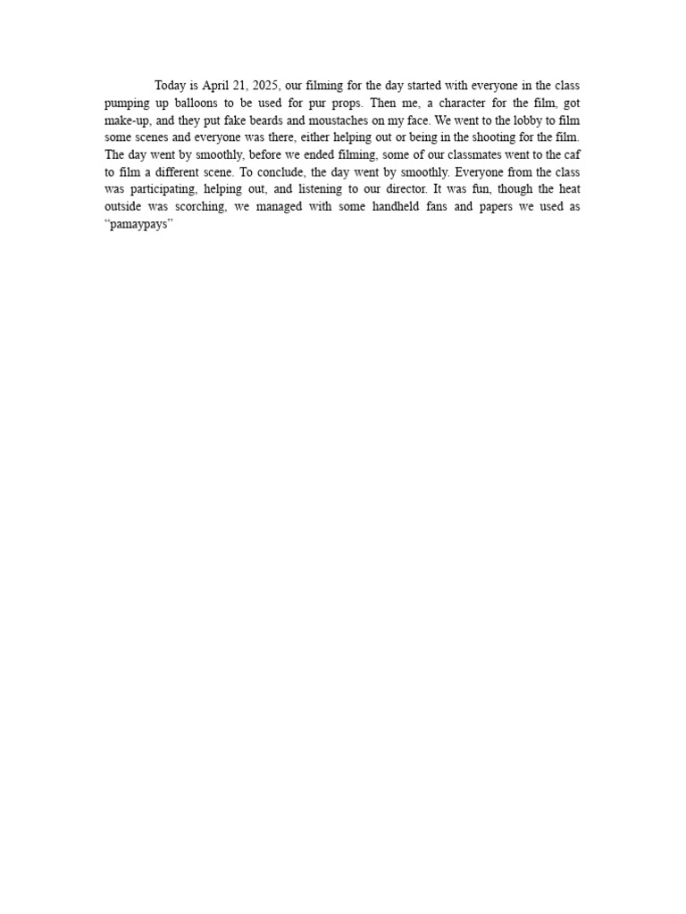 Narrative Report DAY 1 | PDF