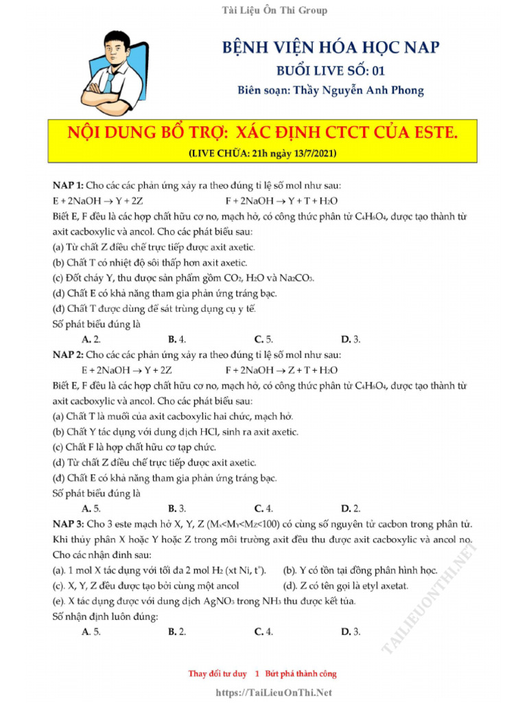 BVHH-1. XĐ CTCT Este - HS | PDF