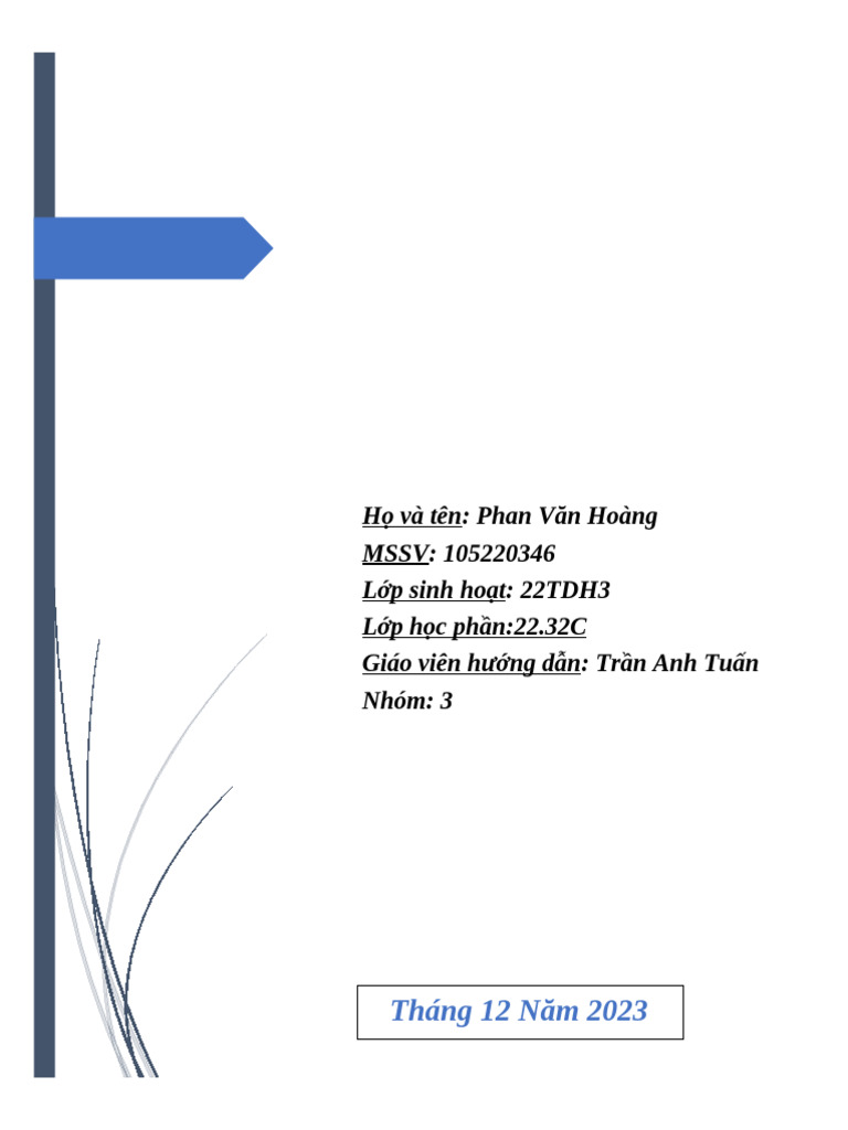 BÁO CÁO LÝ THUYẾT MẠCH Phan Văn Hoàng Mssv 105220346 | PDF