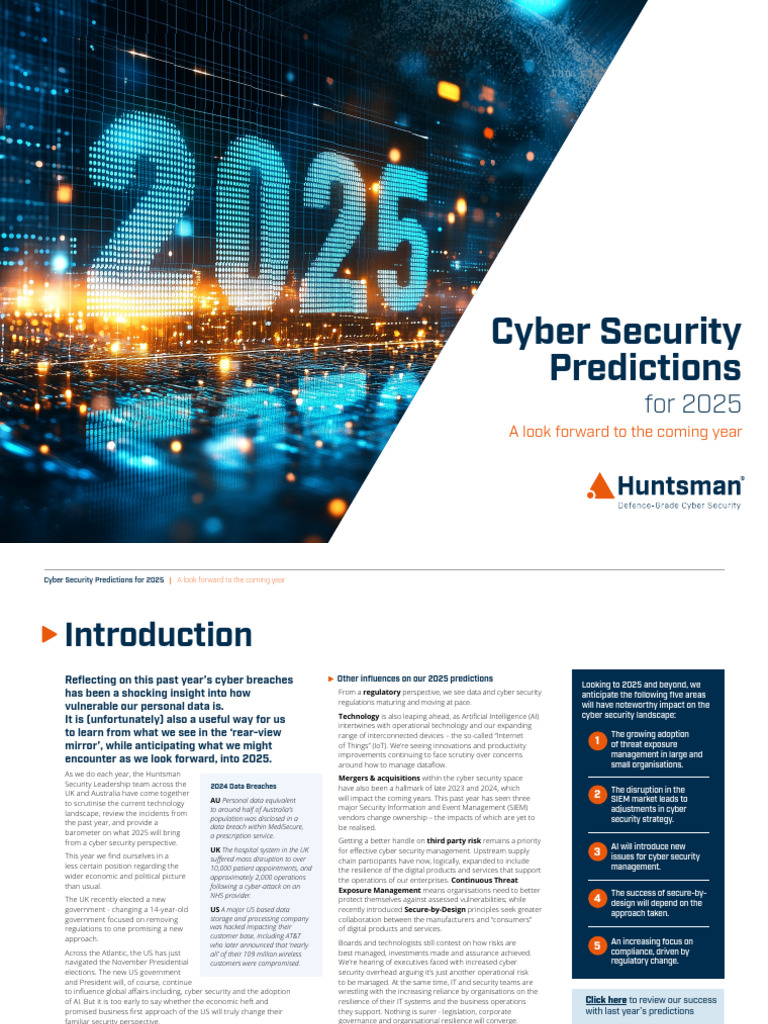 Cybersecurity Predictions For 2025 | PDF | Computer Security | Security