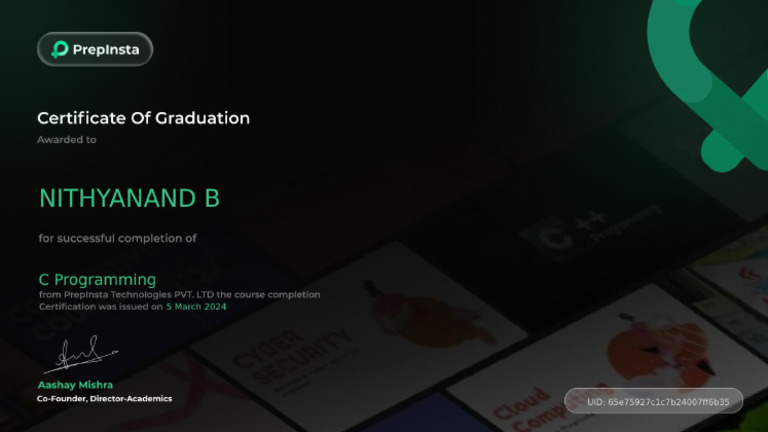 Certificate - of - C Programming | PDF