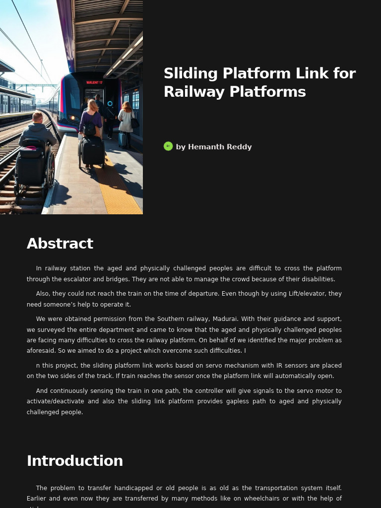 Sliding Platform Link For Railway Platforms | PDF | Servomechanism ...