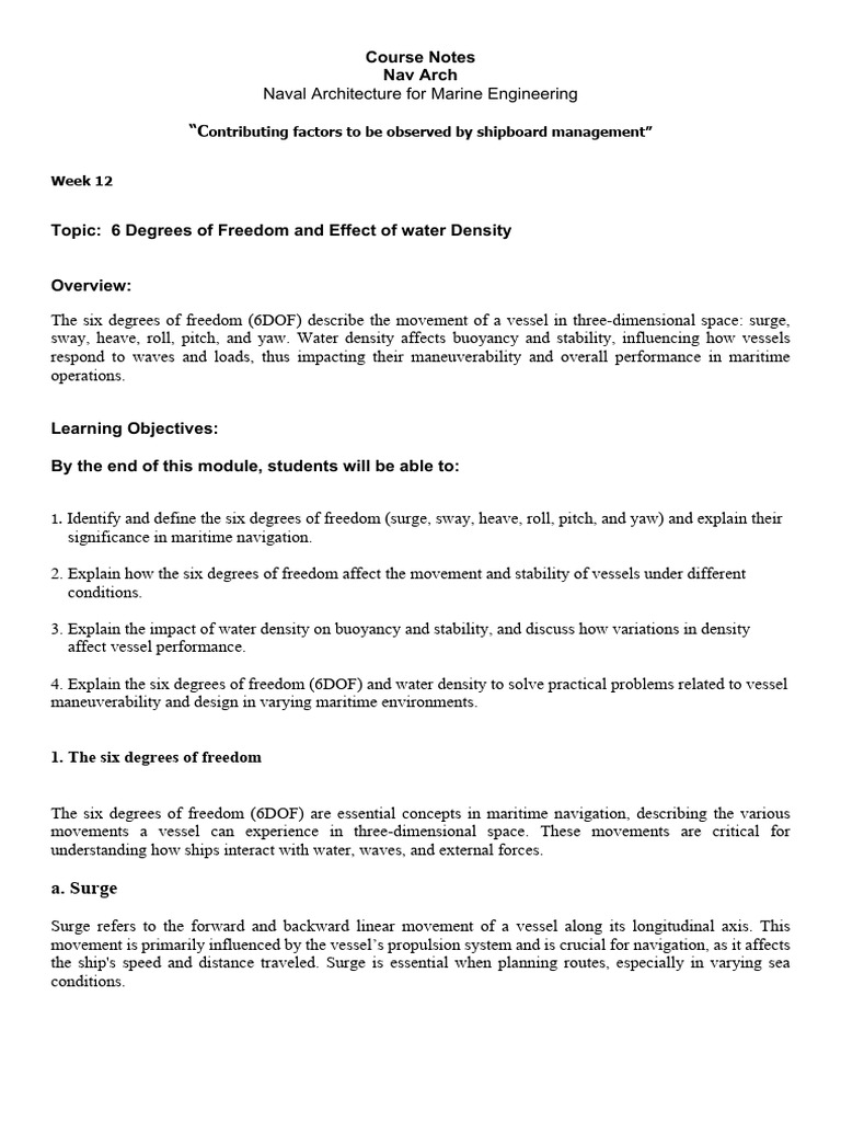 W12 Nav Arch | PDF | Buoyancy | Density