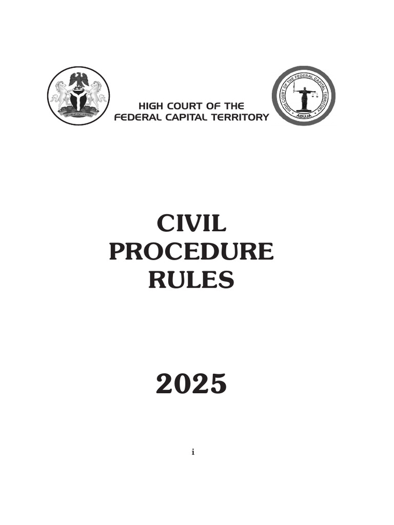 FCT Civil Procedure Rules 2025 | PDF | Will And Testament | Default ...