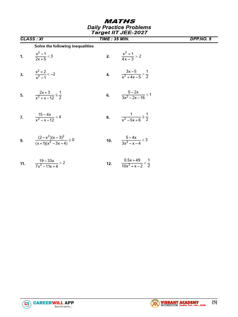 Maths_XI_DPP-5 | PDF