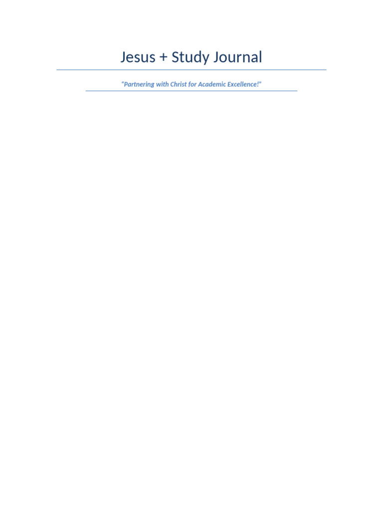 Jesus Study Journal Template | PDF