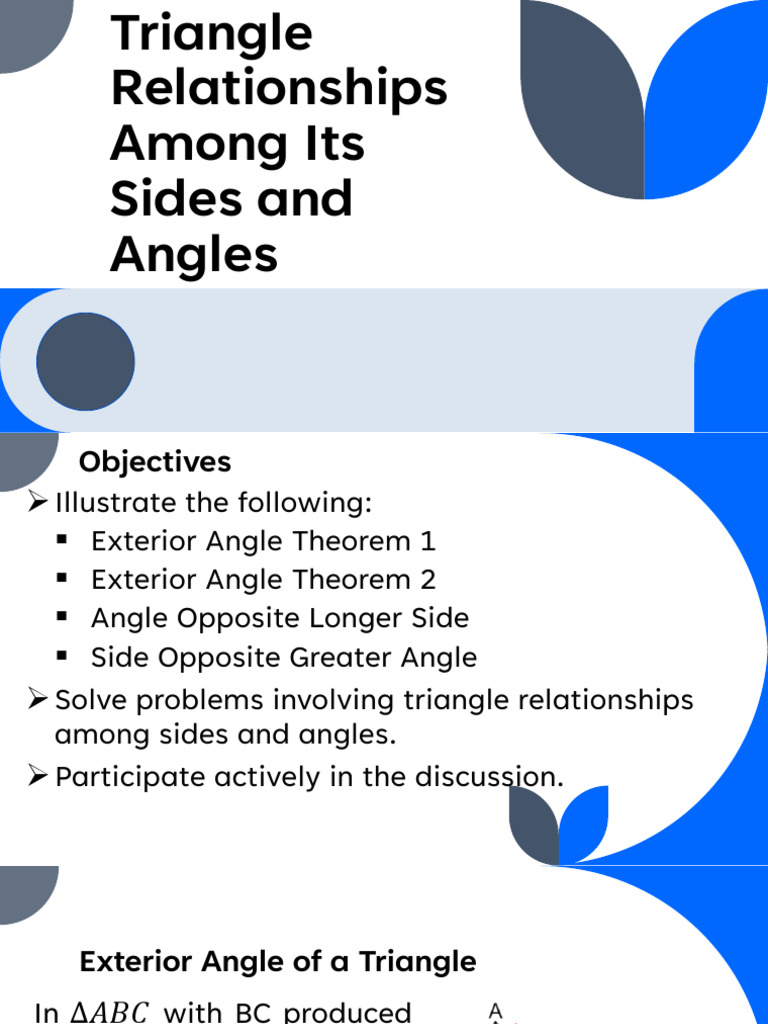 Triangle Angle and Side Relationships | PDF | Triangle | Angle