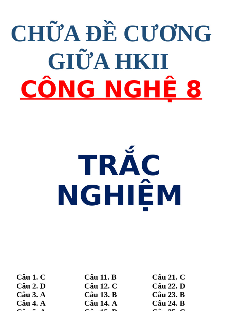 CN8. 24-25 GKII CHỮA ĐỀ CƯƠNG | PDF