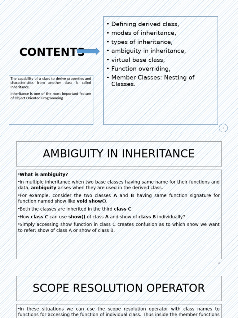 Chapter 4 2 Ambiguity In Inheritance Virtual Base Class Pdf Class Computer Programming