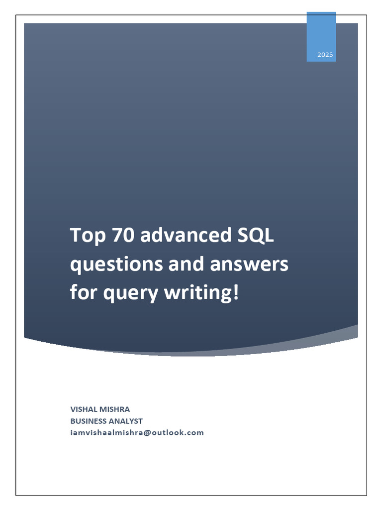 Top_70_advanced_SQL_Queries_1744995525 | PDF | Programming Paradigms | Software Design