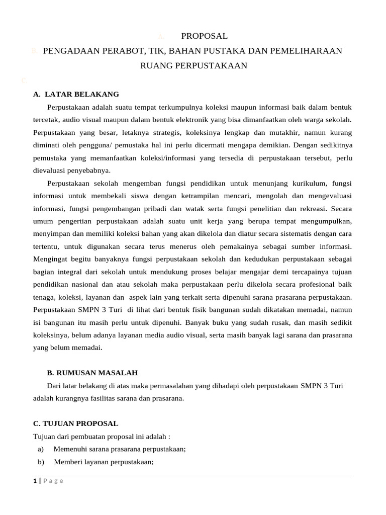 Proposal Pemeliharaan Perpustakaan | PDF