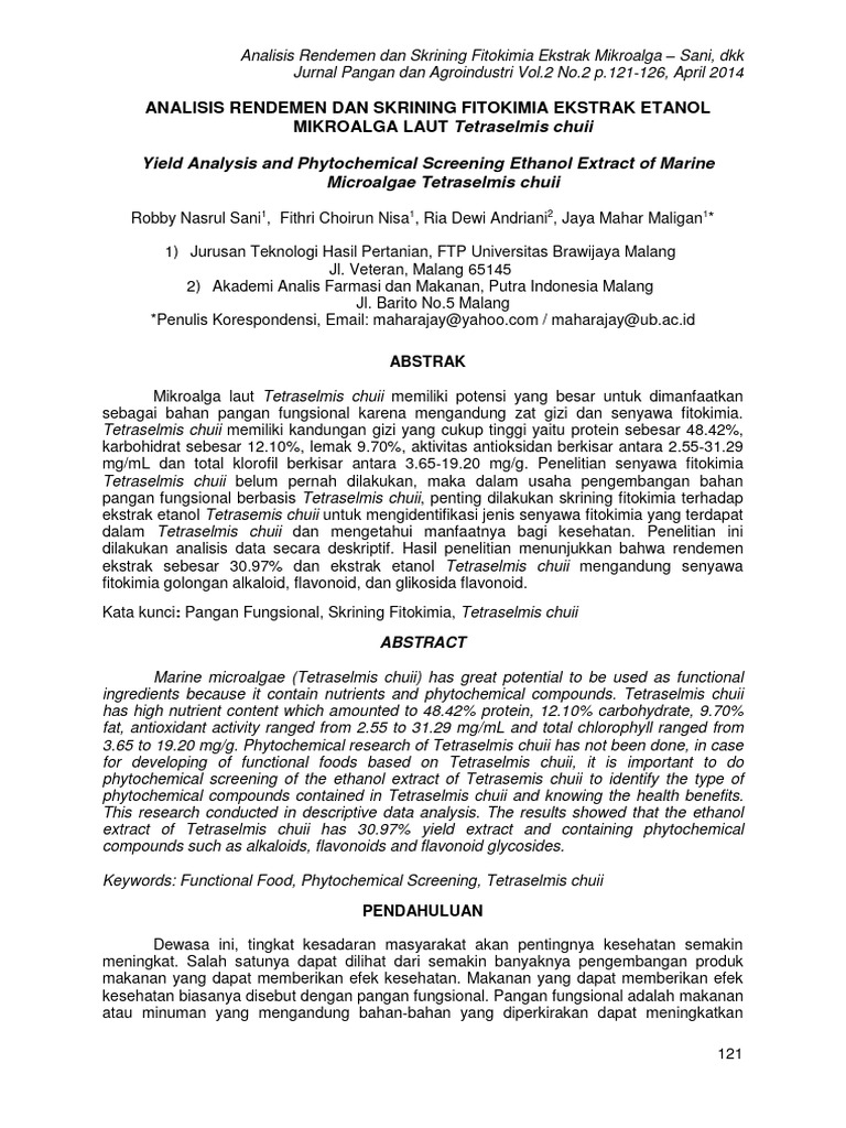 Analisis Rendemen Dan Skrining Fitokimia | PDF