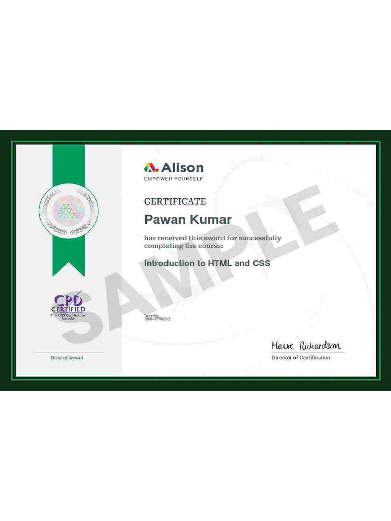 Alison Certificate | PDF
