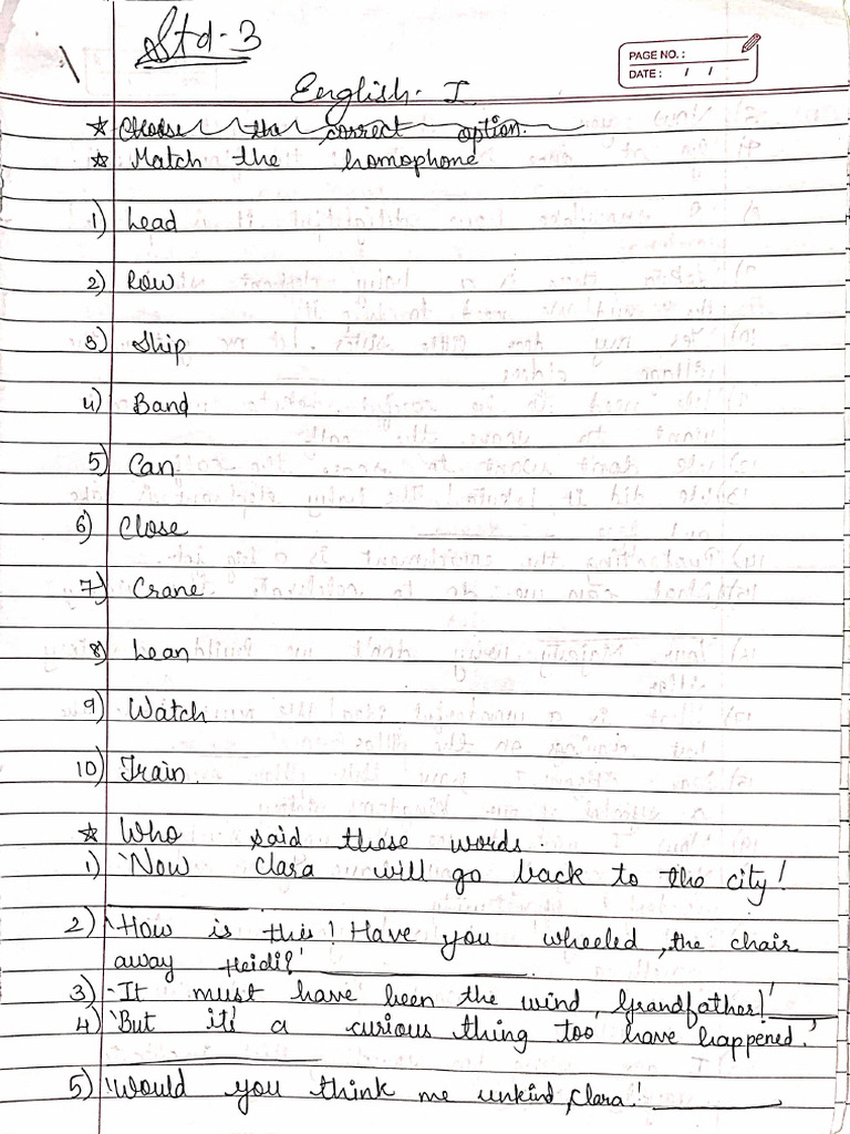 std-3 English-1 | PDF