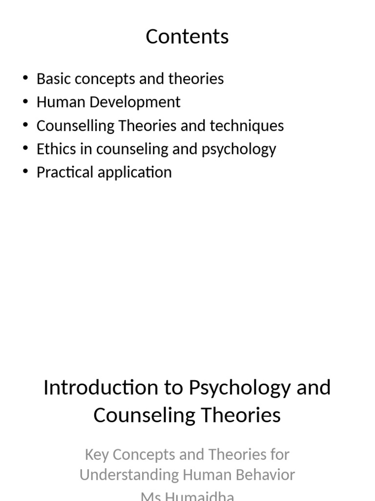 Psychology and Counseling Theories Presentation | PDF | Psychology ...