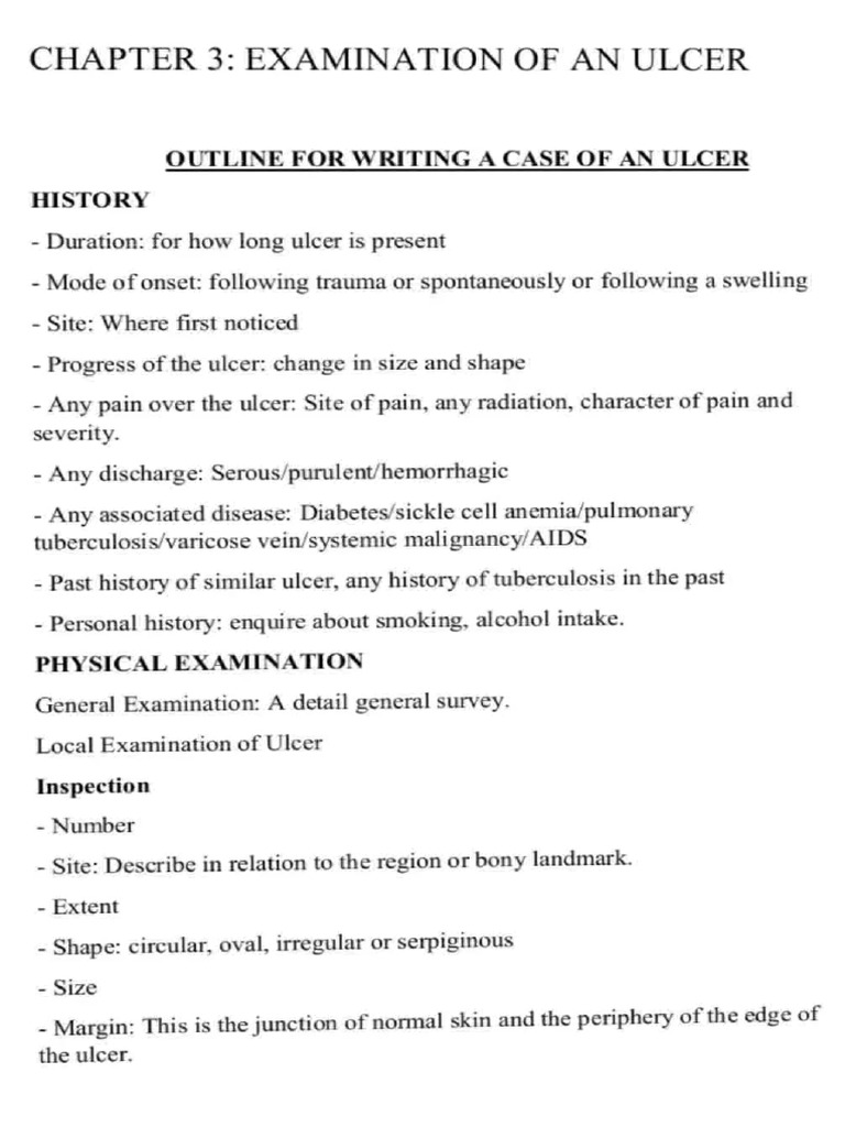 Examination of Ulcer Case Performa | PDF | Vein | Human Diseases And Disorders