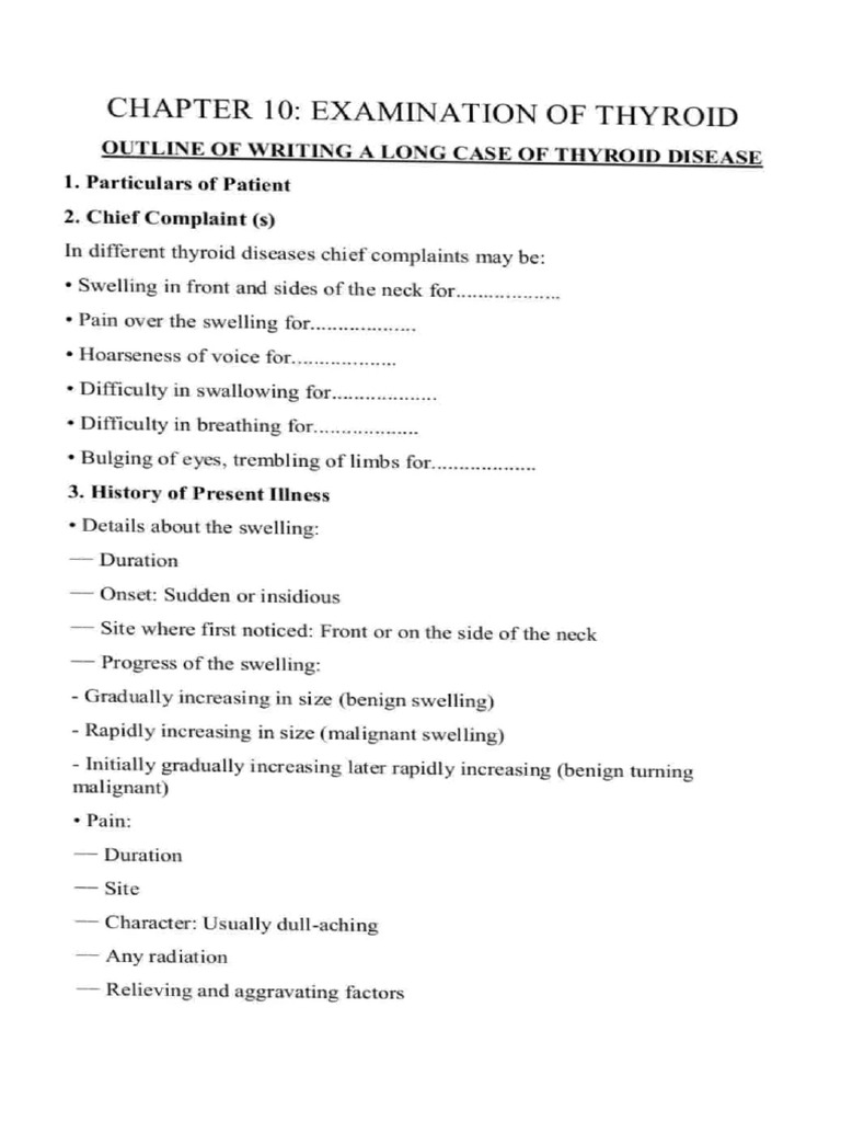 Thyroid Examination Case Performa | PDF | Thyroid | Hyperthyroidism