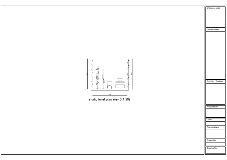 1bedroom Toilet Plan Elev 3 Views | PDF