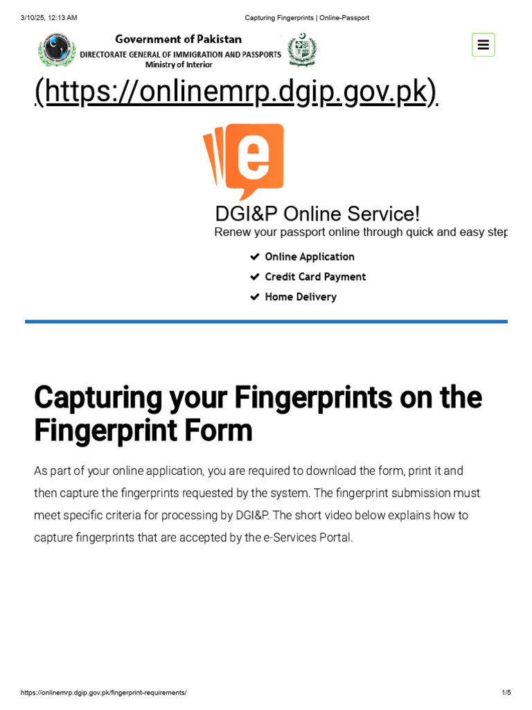 Capturing Fingerprints - Online-Passport | PDF | Fingerprint | Computing
