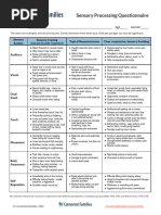 SHORT SENSORY PROFILE Child2 | PDF | Somatosensory System | Behavioural ...