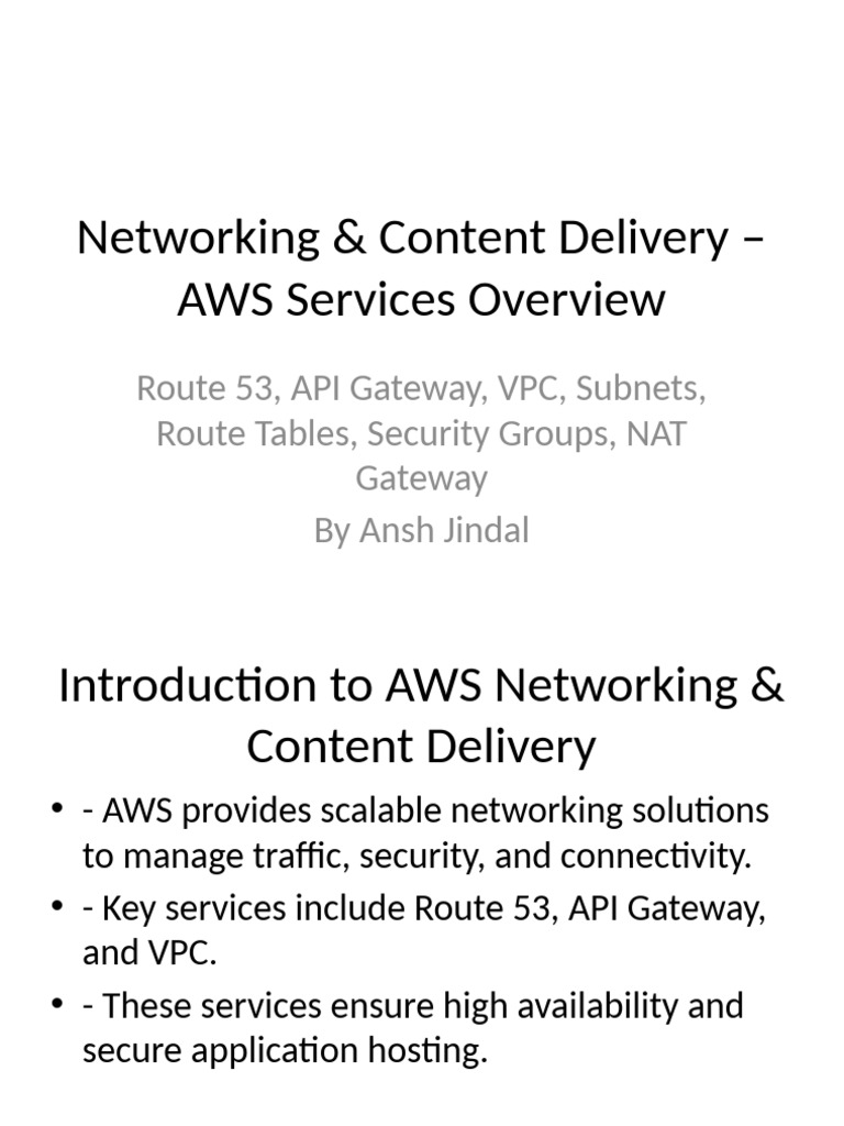 Aws Networking Overview | PDF | Ip Address | Network Protocols