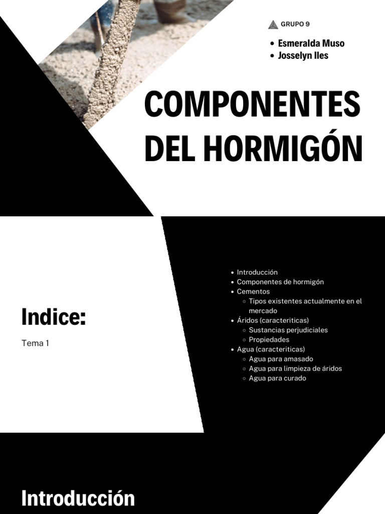 Componentes Del Hormigon Armado | PDF | Hormigón | Cemento