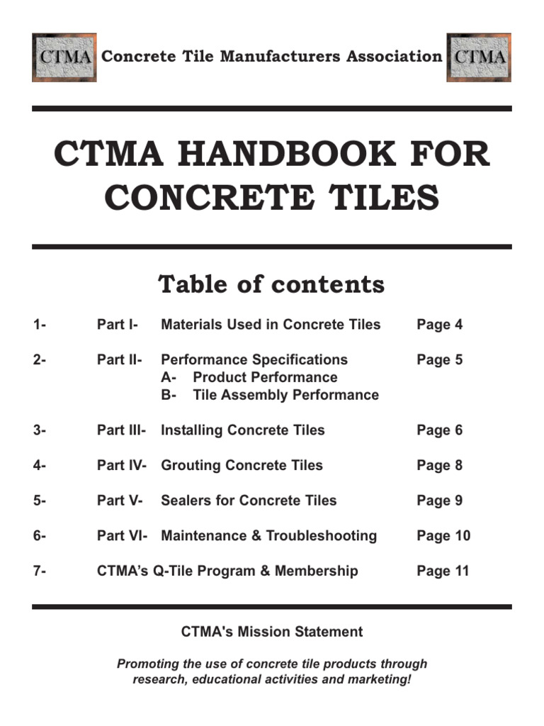 CTMA-Handbook-for-Concrete-Tiles | PDF | Concrete | Cement