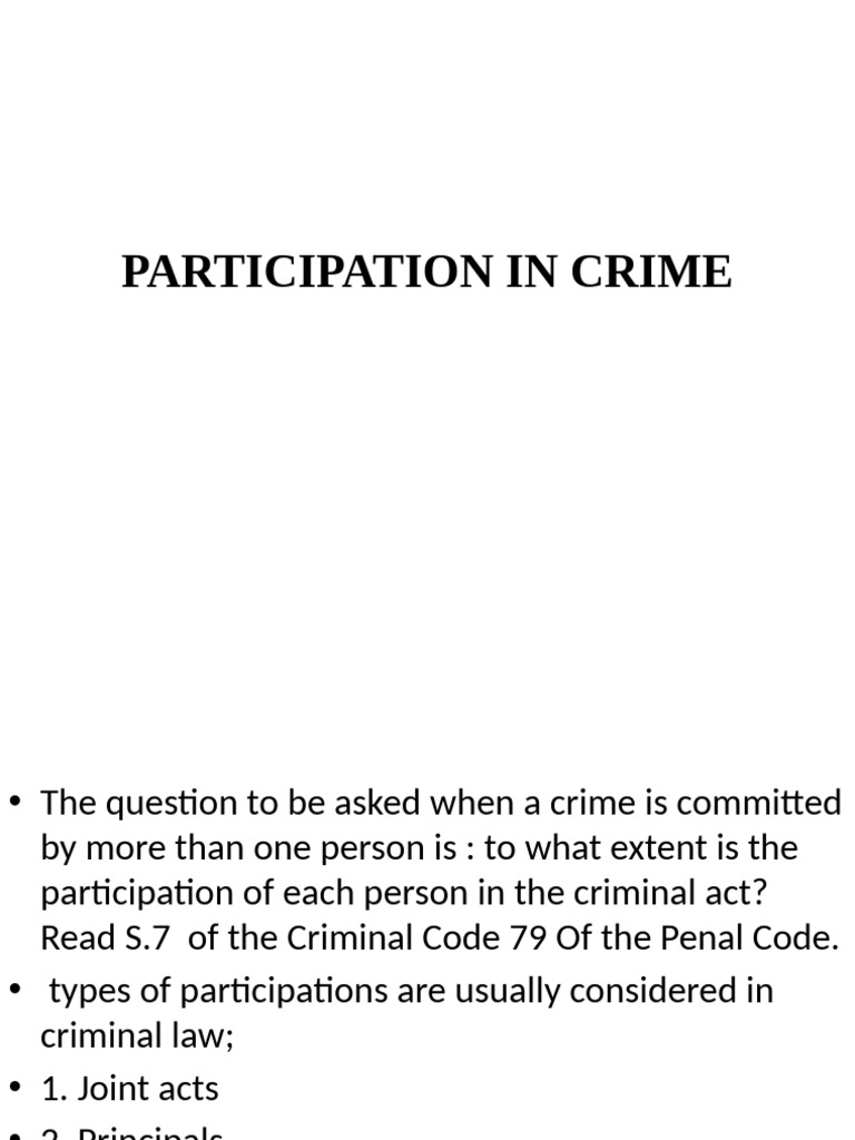 Participation in Crime 2 | PDF | Aiding And Abetting | Misconduct