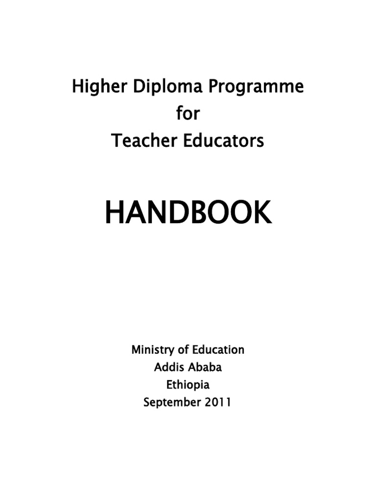 Higher Diploma Handbook for Teacher Educators | PDF | Teachers ...