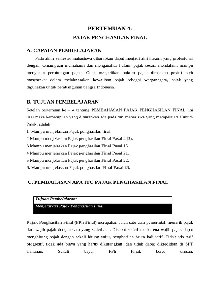 Pertemuan 4 Hukum Pajak | PDF