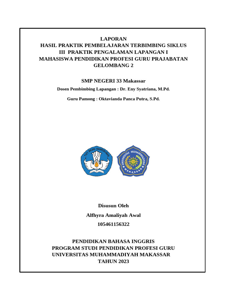 LAPORAN SIKLUS 1 Alfhyra Ppli | PDF