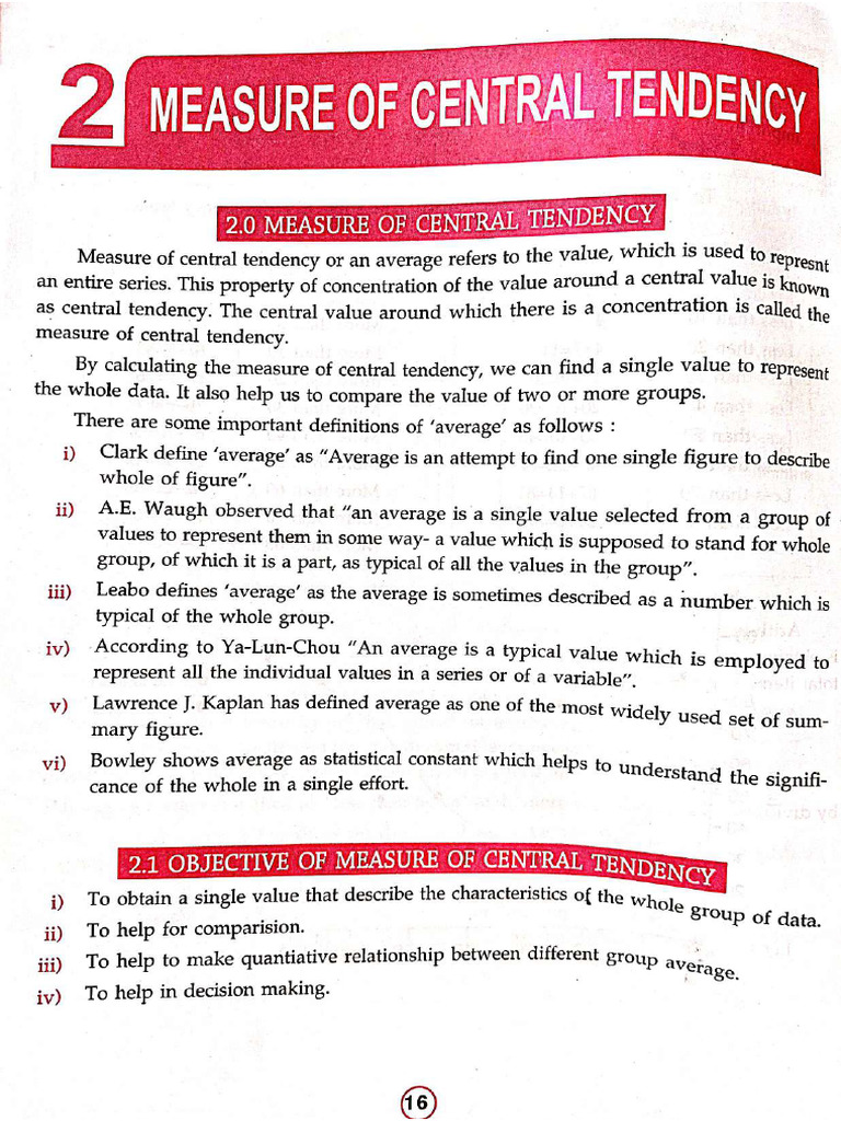 Central Tendency (Mean, Mode, Median) | PDF | Arithmetic Mean | Average