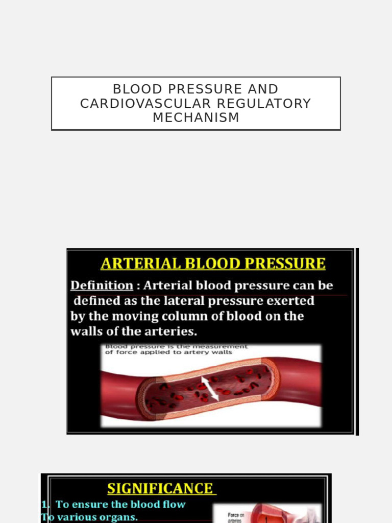 Blood Pressure Regulation Mechanisms | PDF