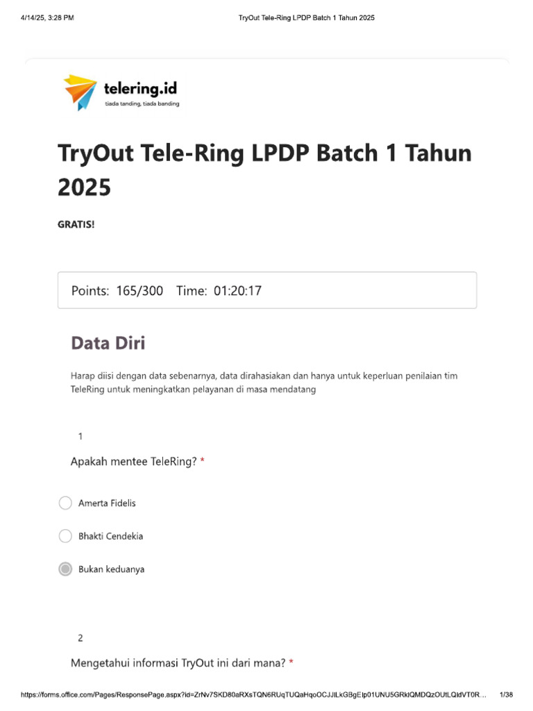 Pembahasan Tryout Telering | PDF