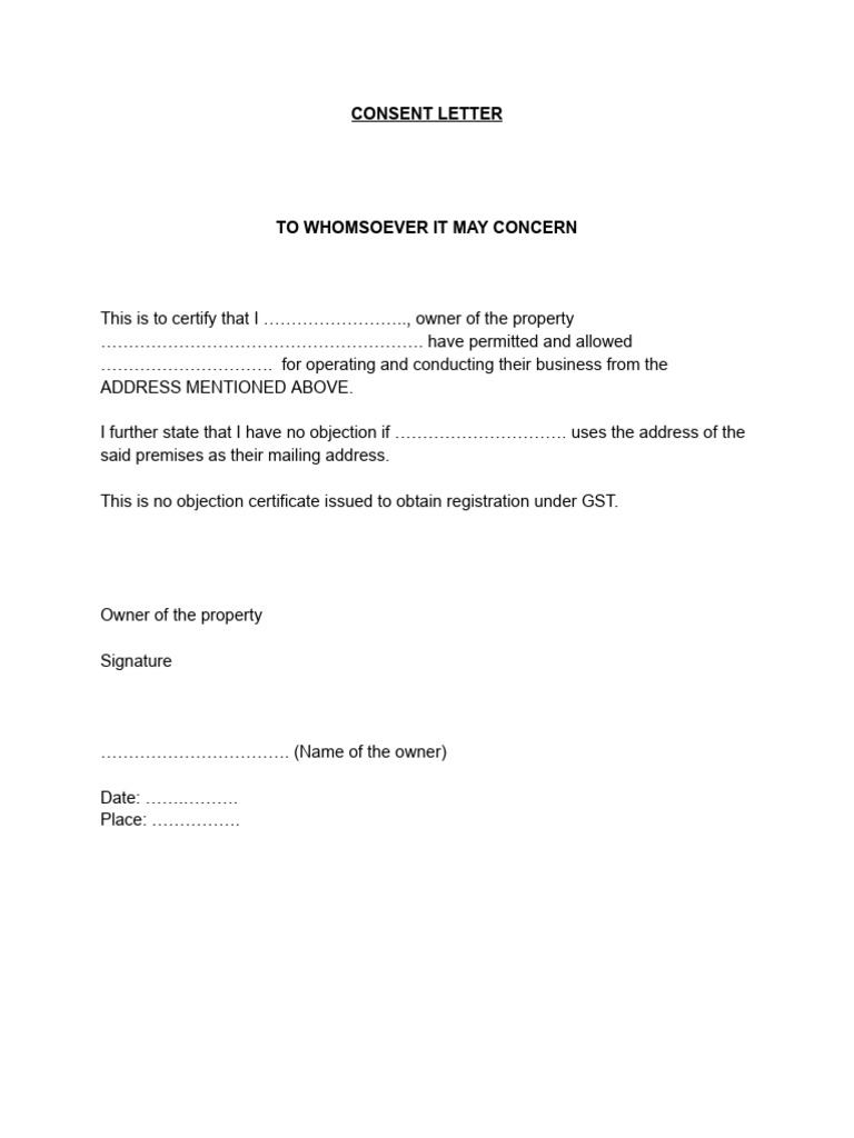 GST Consent Letter Clear 1724409330992 (1) | PDF