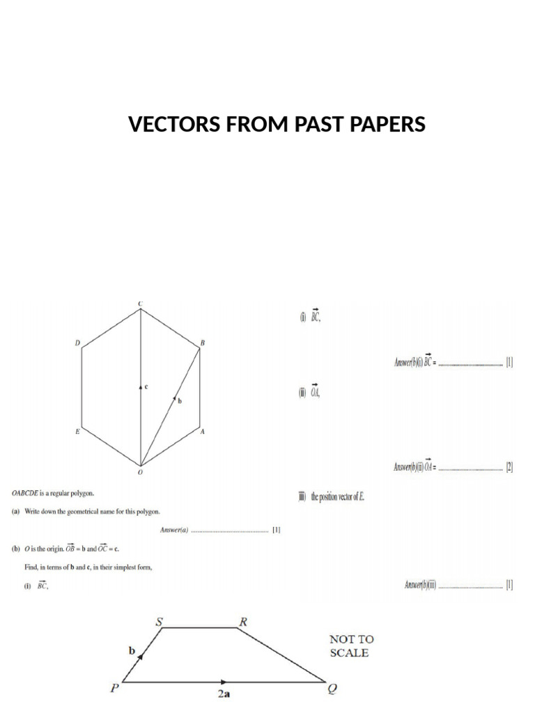 Vectors Past Papers-S | PDF