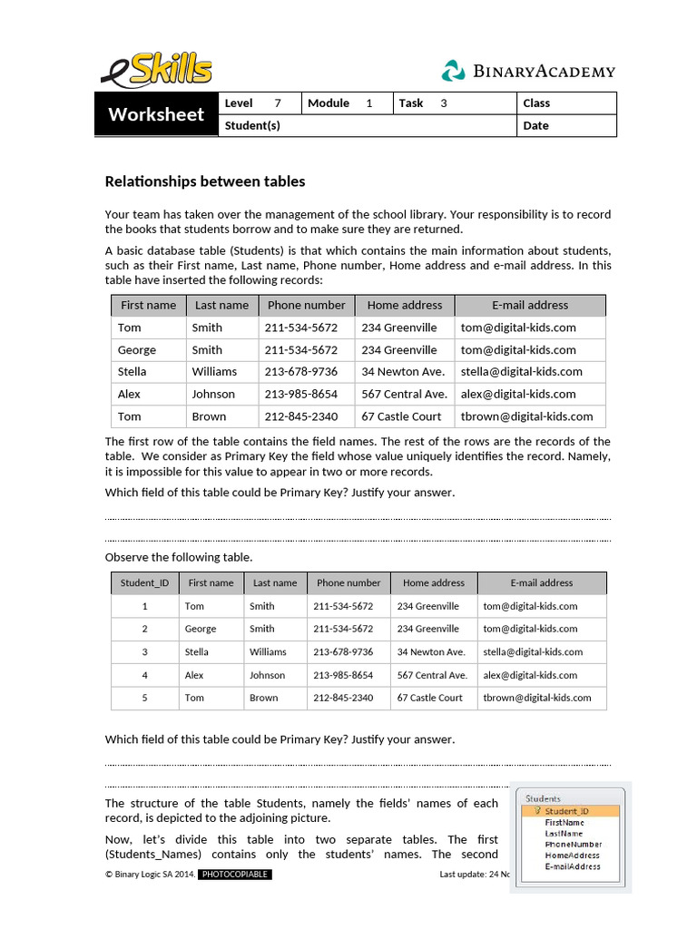 AP.7.1.3 Worksheet | PDF | Data Management