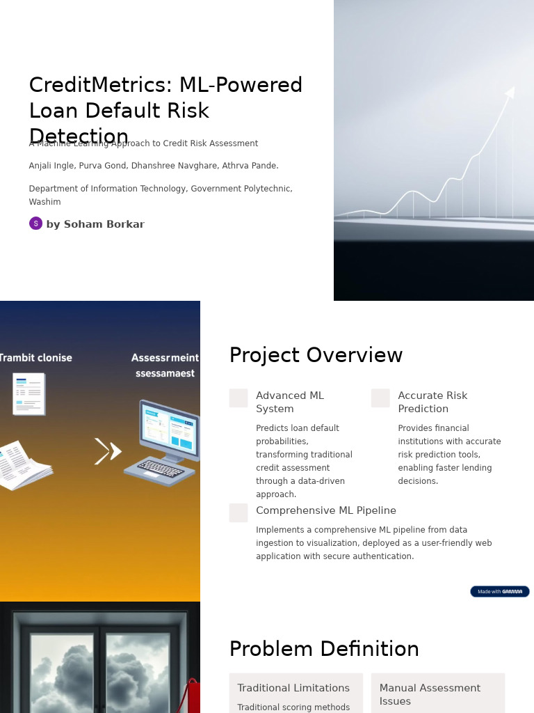 CreditMetrics ML Powered Loan Default Risk Detection | PDF | Machine ...