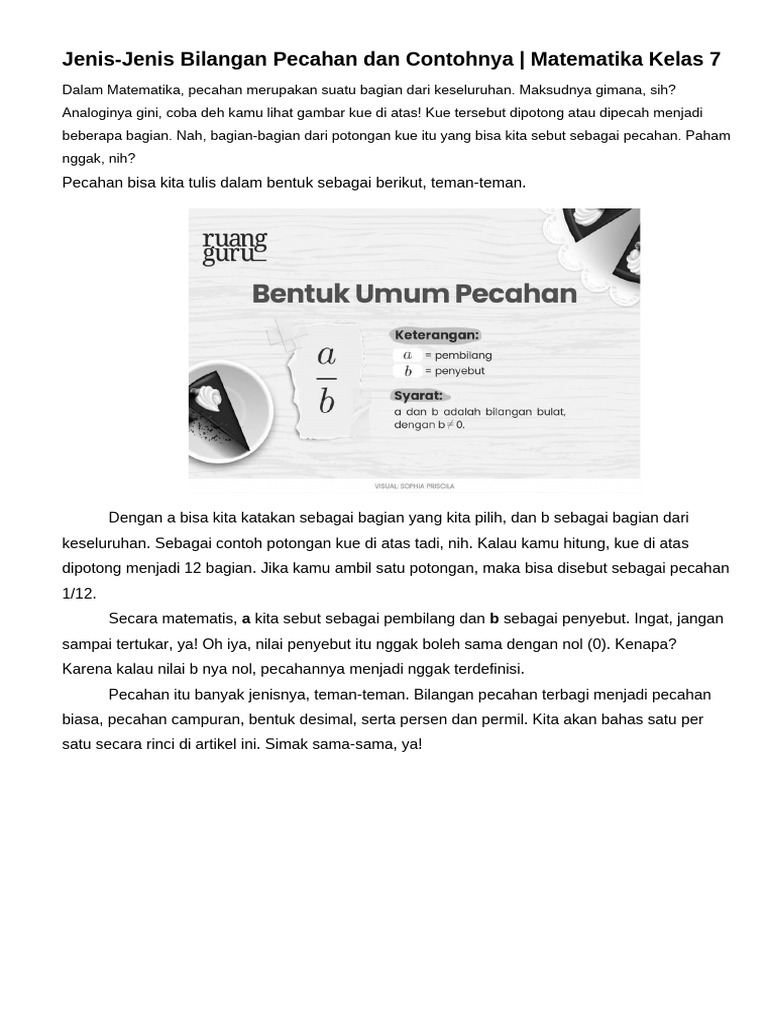 Jenis Pecahan | PDF