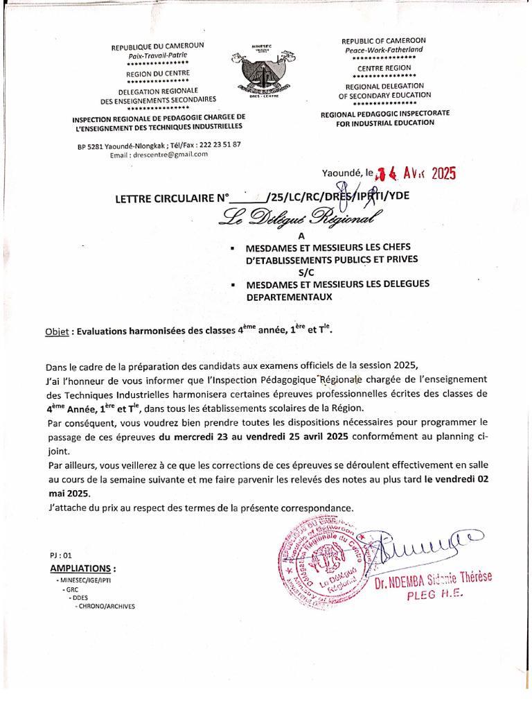 ÉVALUATIONS HARMONISÉES A4, P Et Tle | PDF