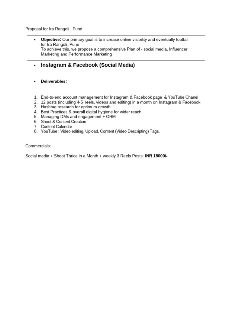 Proposal For IraRangoli-Social Media | PDF