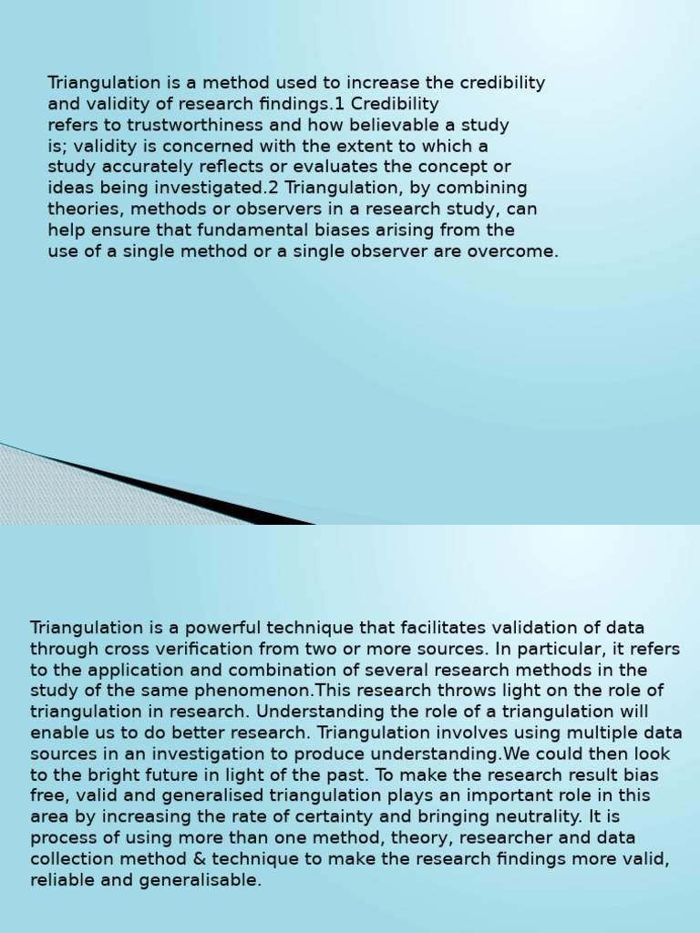 Understanding Triangulation in Research | PDF | Methodology | Credibility