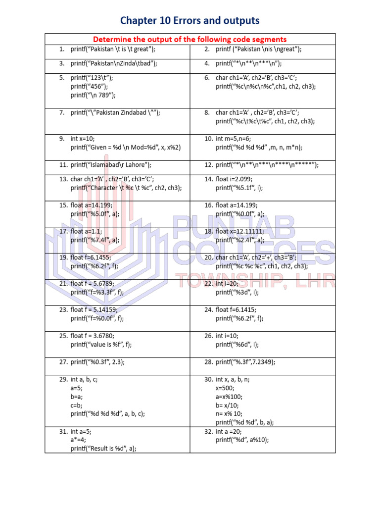 Chapter 10 Errors and Outputs - Final | PDF | Computing | Unix Software