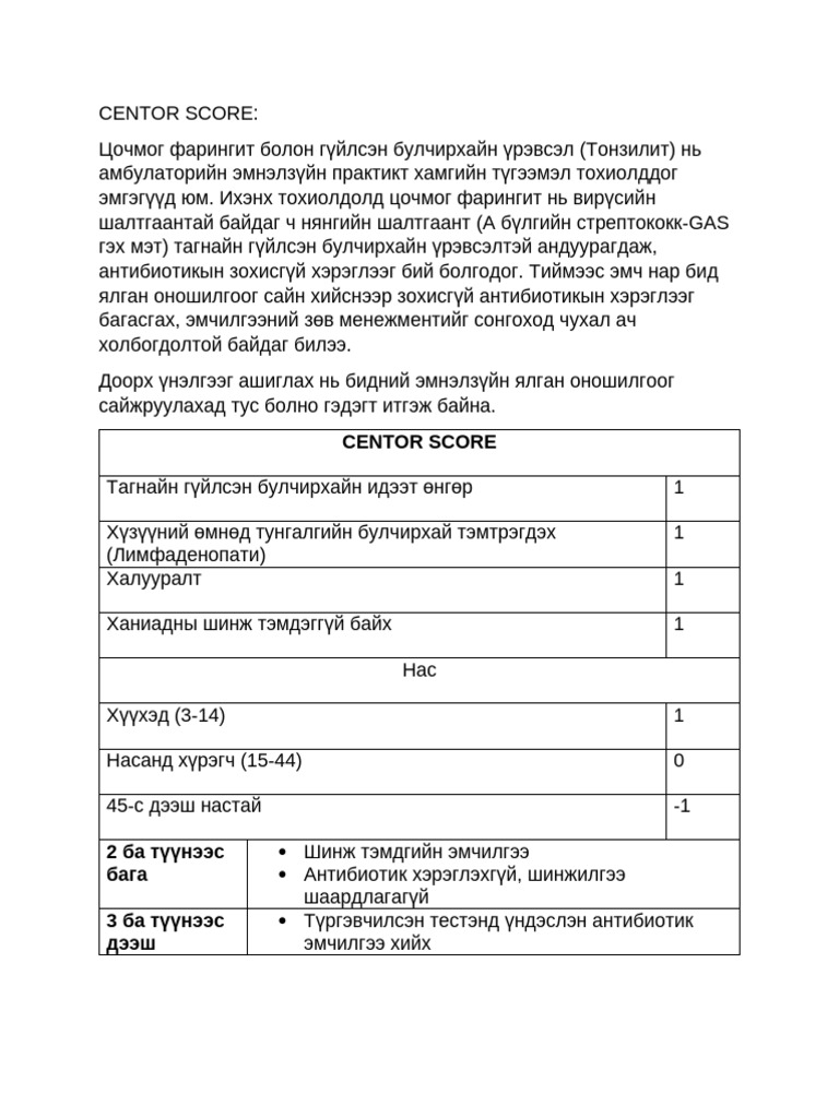 CENTOR SCORE Presentation | PDF