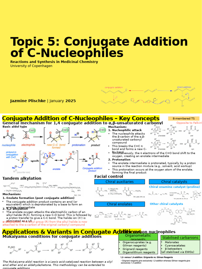 Conjugate Addition Mechanisms in Medicinal Chemistry | PDF | Chemical ...