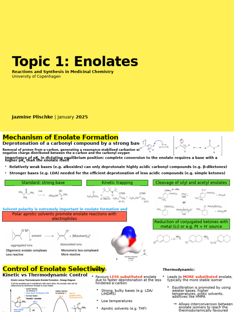 Enolate Formation in Medicinal Chemistry | PDF | Physical Chemistry ...