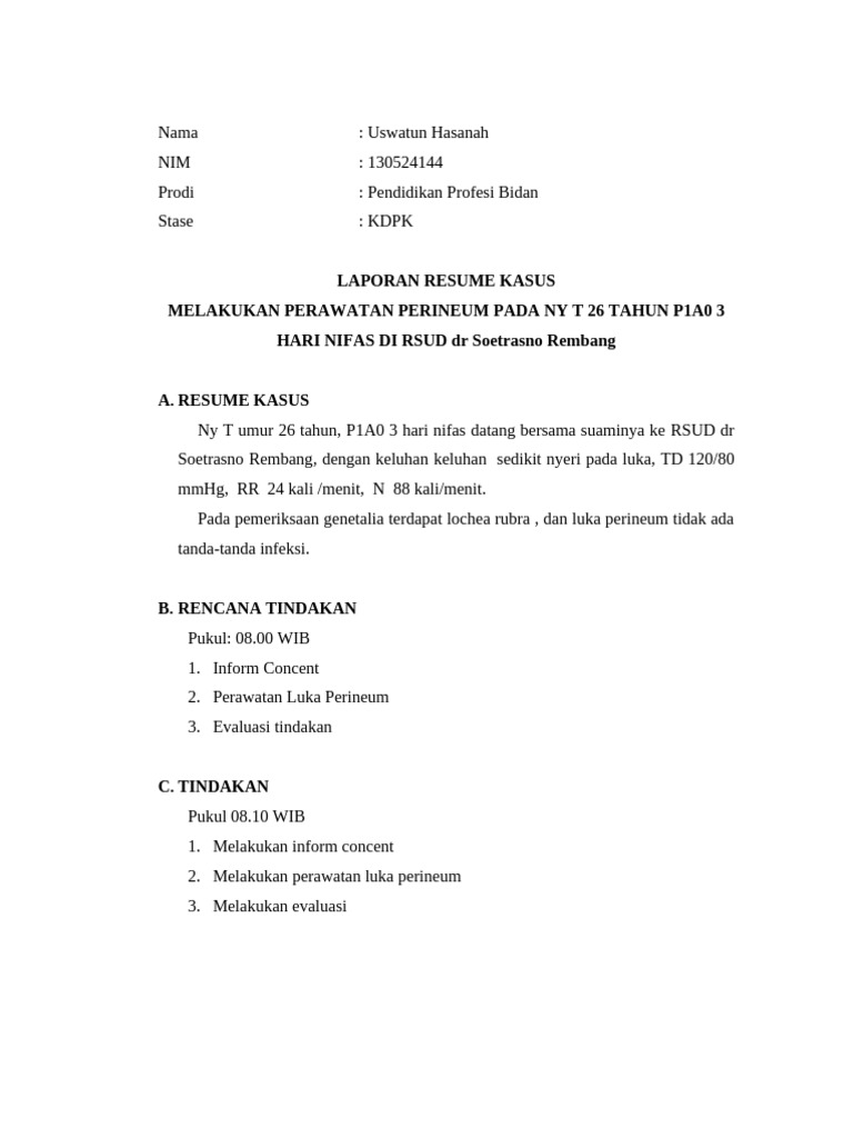 _KDPK_REFLEKSI_LAPORAN KASUS PENDEK | PDF