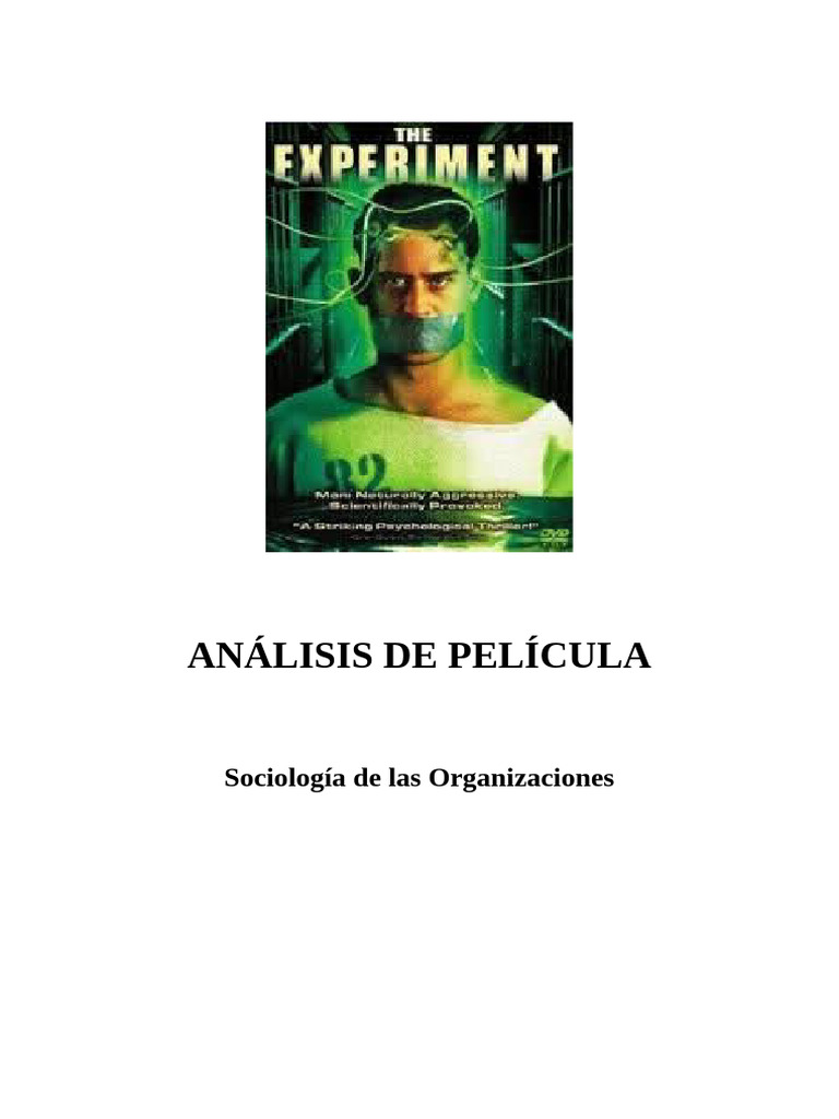 Análisis - EL EXPERIMENTO | PDF