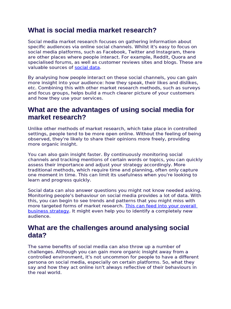 What Is Social Media Market Research | PDF | Marketing Research ...