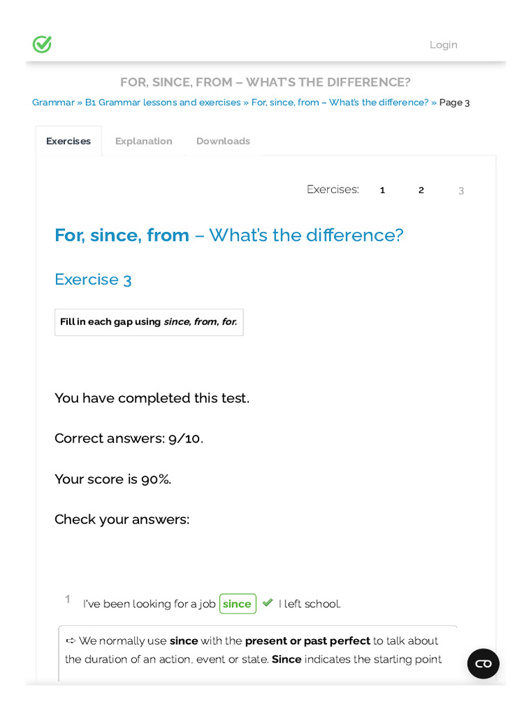 For, Since, From: Key Differences Explained | PDF | Linguistics | Grammar